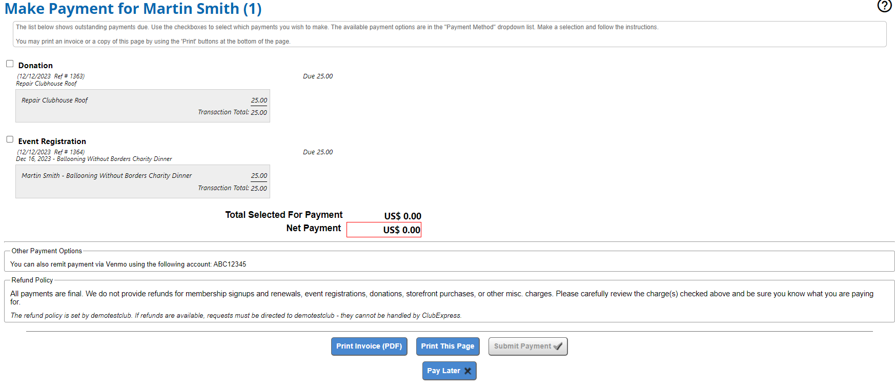 Making a Payment – ClubExpress Help Center