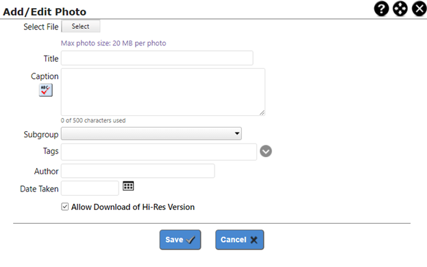Adding One or More Photos to the Photo Manager – ClubExpress Help Center