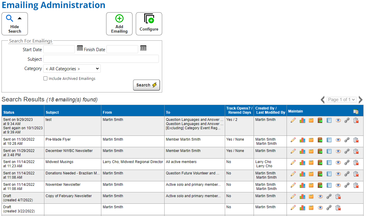Emailing Administration – ClubExpress Help Center