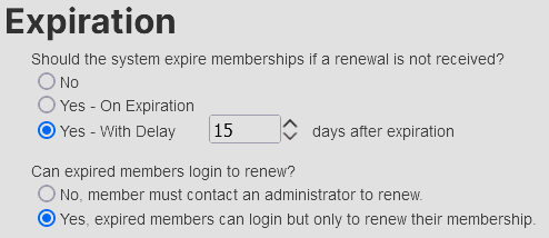 Membership Expiration Settings – ClubExpress Help Center