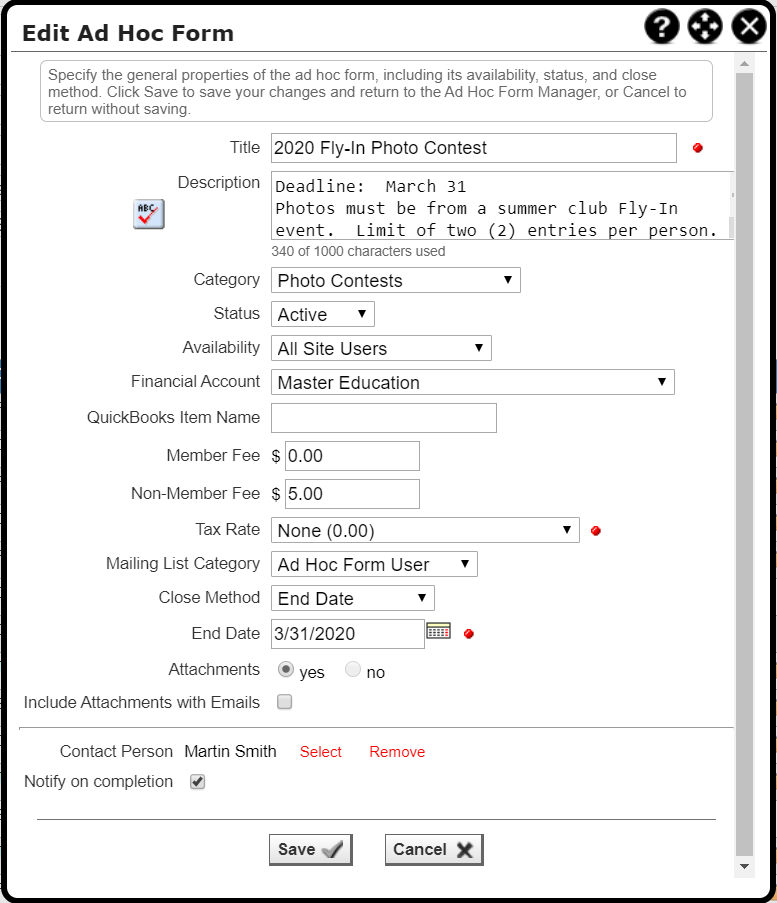 Creating an Ad Hoc Form – ClubExpress Help Center