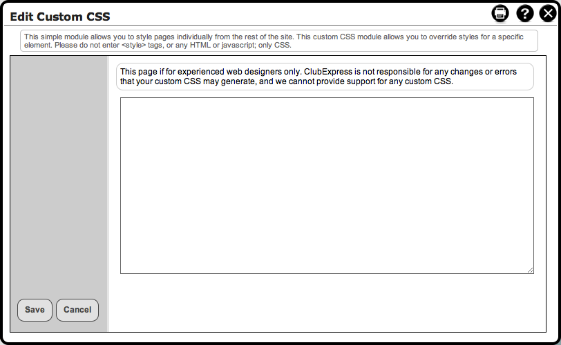 Legacy Look & Feel - Custom CSS – ClubExpress Help Center